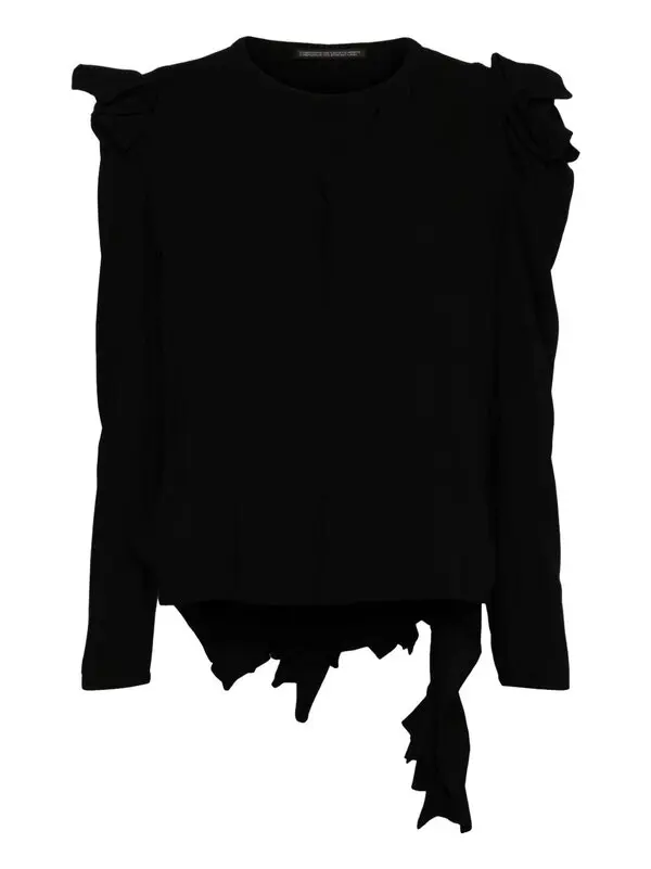 Yohji Yamamoto Asymmetric Long-sleeve Top - Black