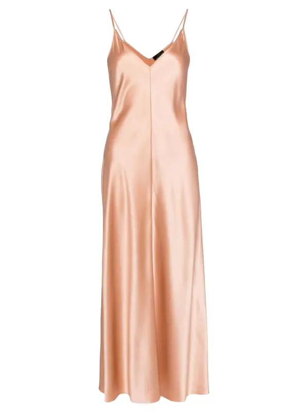 Voz Silk Slip Dress - Pink