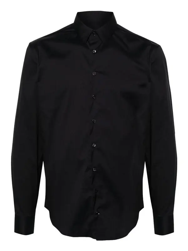 Giorgio Armani Classic-collar Poplin Shirt - Blue