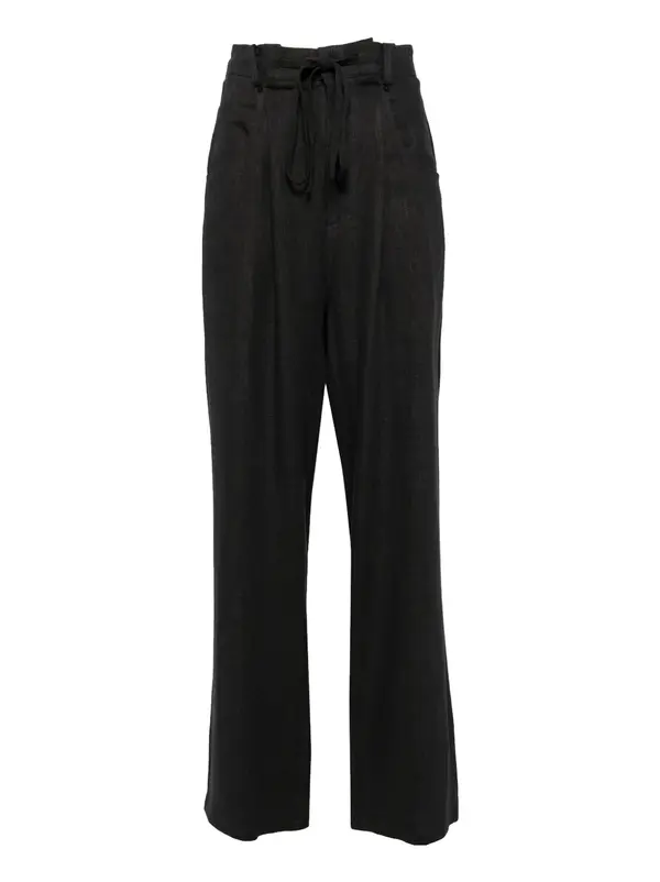 Goen.j High-waisted Straight-leg Trousers - Black