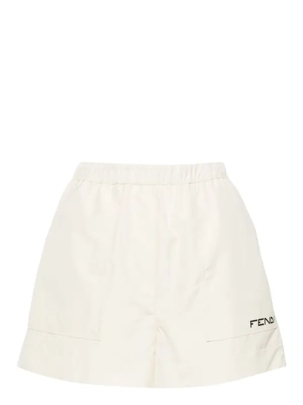 Fendi High-waist Shell Shorts - Neutrals