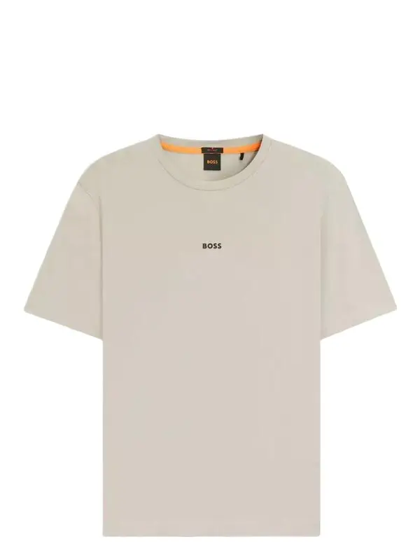 BOSS Relaxed-fit T-shirt With A Layered Logo Print - Neutrals