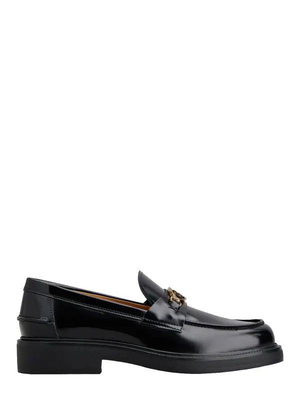 TOD'S Logo-plaque Leather Loafers - Black