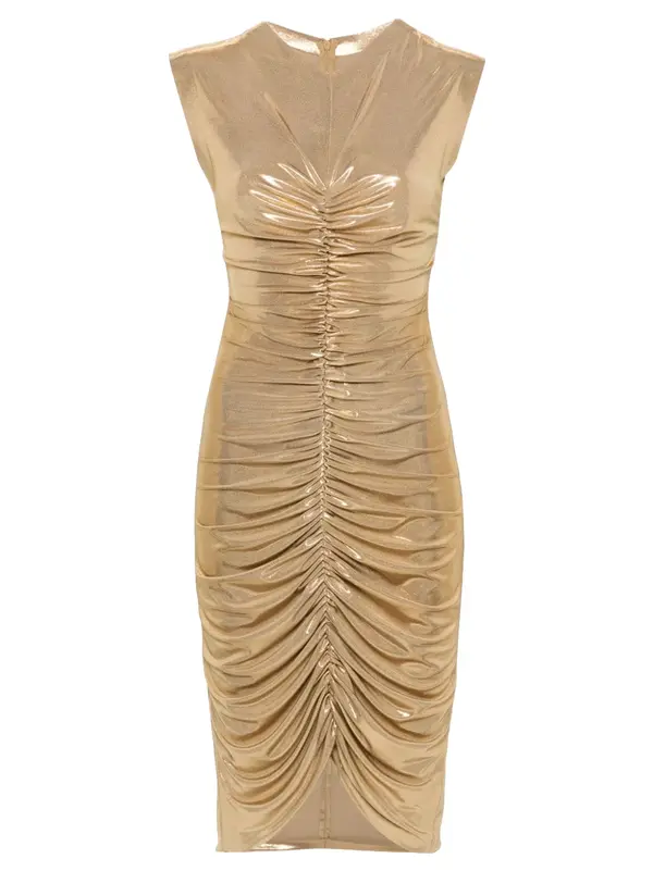 Norma Kamali Lamé Mini Dress - Gold