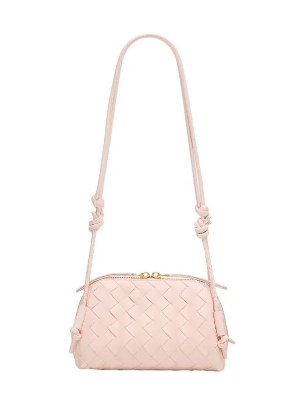 Bottega Veneta Intrecciato Leather Pouch Shoulder Bag - Cameo