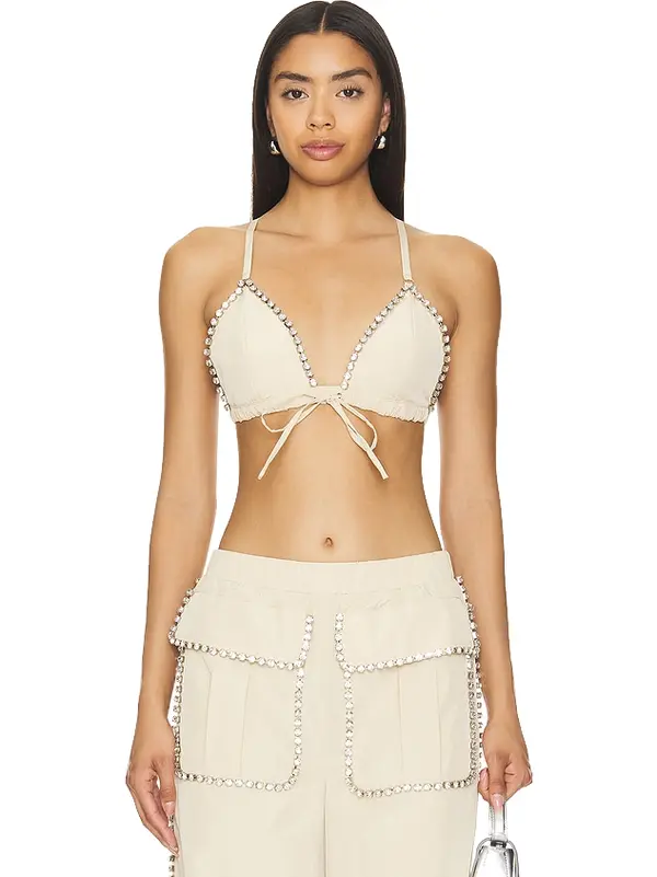 CAMILA COELHO Aline Top - Light Tan