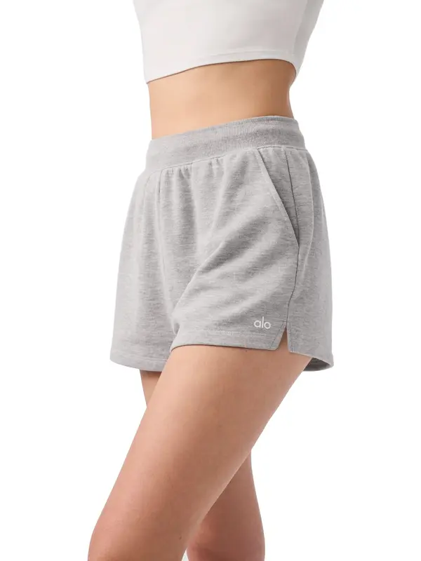 Alo Yoga Low Key Sweat Short - Athletic Heather Grey