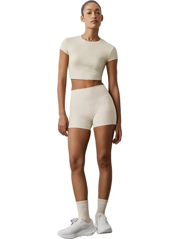 Alo Yoga 3" High-waist Short - Oatmeal Heather