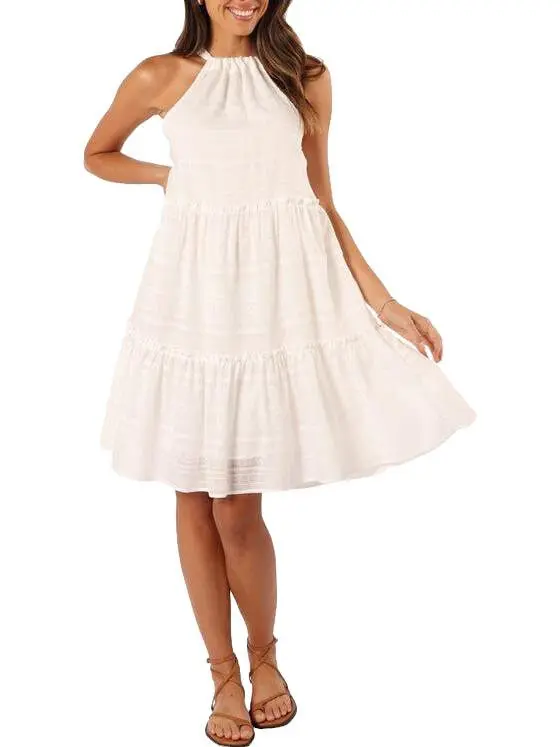PETAL & PUP Linde Tiered A-line Dress - White
