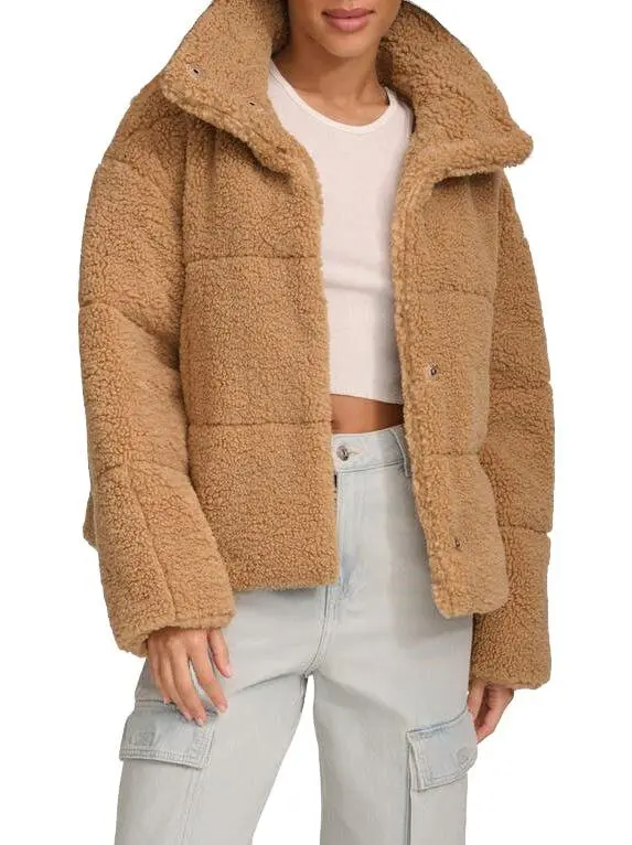 LEVI'S Quilted Faux Fur Teddy Jacket - Chestnut