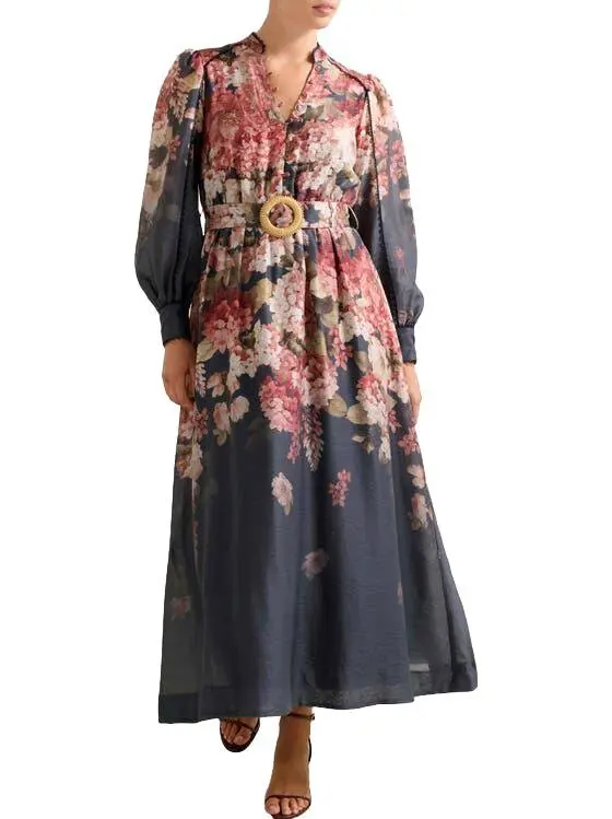 EVER NEW Peyton Belted Maxi Dress - Navy Adela Floral