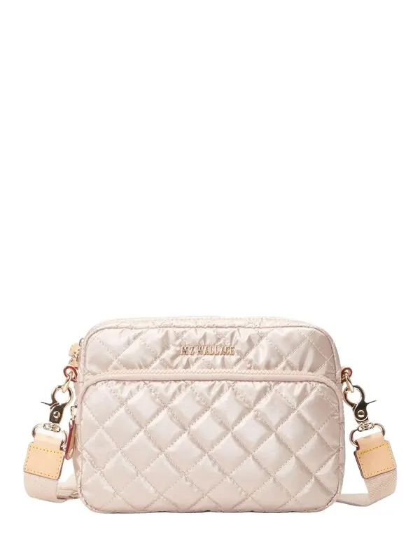 Mz Wallace Small Metro Quilted Camera Bag - Pale Rose Gold Metallic