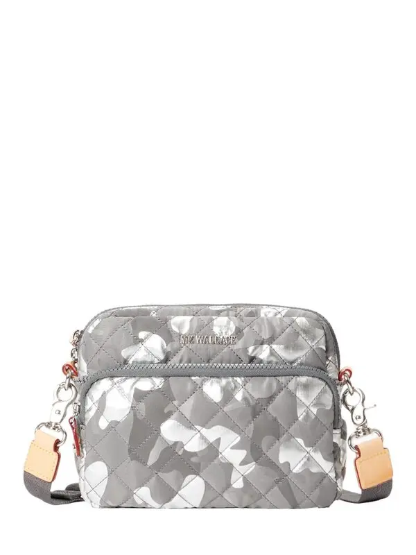 Mz Wallace Small Metro Quilted Camera Bag - Silver Metallic Camo