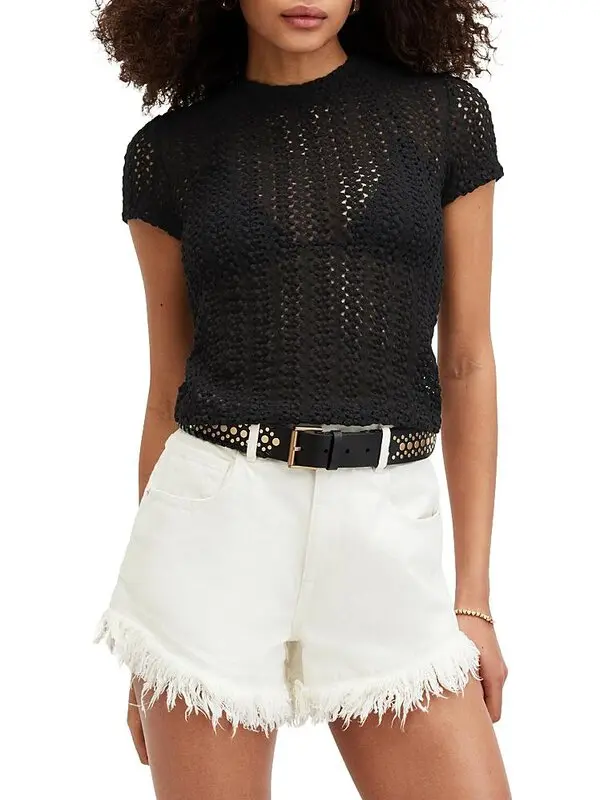ALLSAINTS Karma Stevie Crochet Top - Black