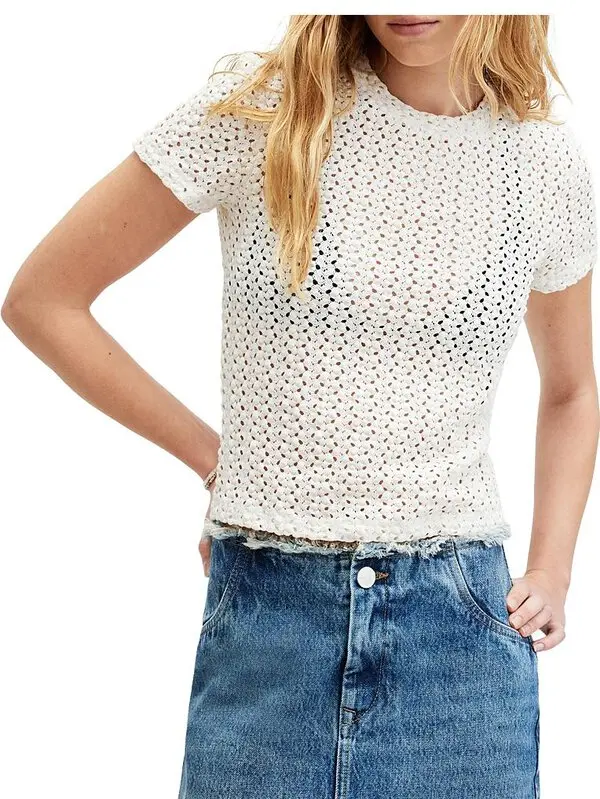 ALLSAINTS Karma Stevie Crochet Top - Chalk White