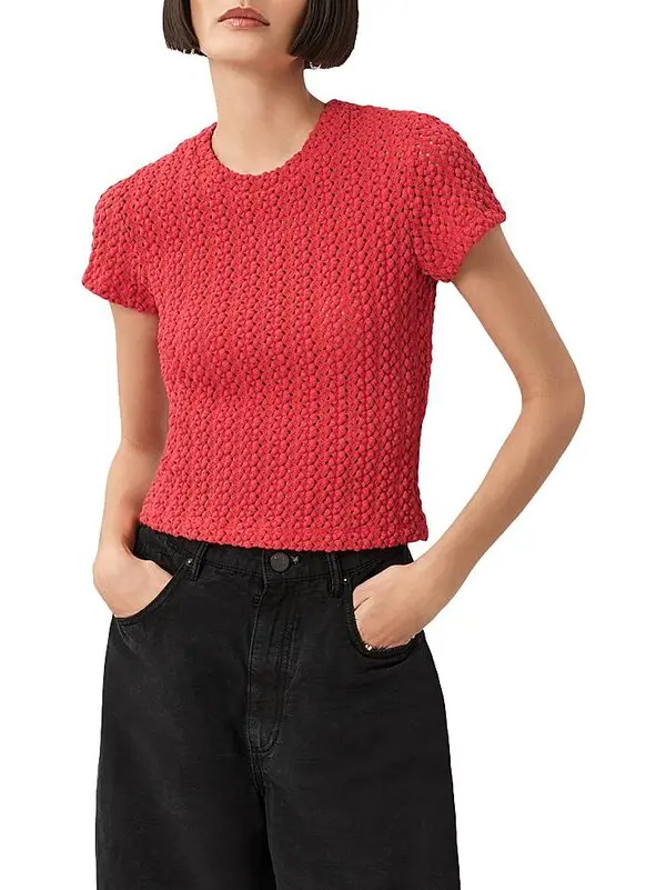 ALLSAINTS Karma Stevie Crochet Top - Crimson Red