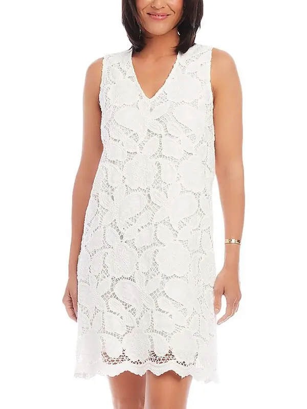 Karen Kane Lace Shift Dress - Off White