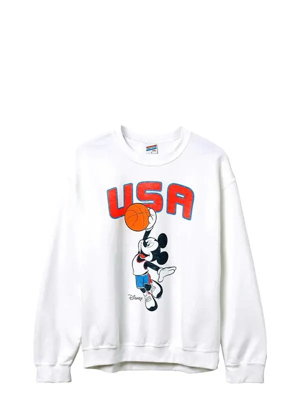 Junk Food Clothing Mickey Mouse Fleece Sweatshirt - White