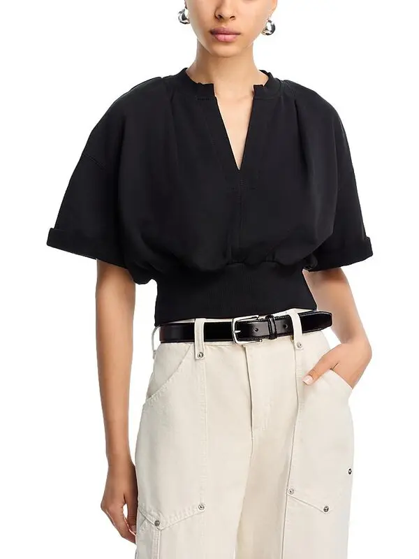 3.1 Phillip Lim Short Sleeve Cropped Sweatshirt - Black