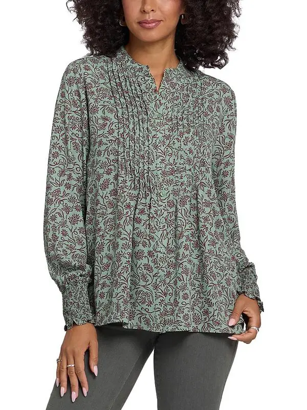 NYDJ Pleated Peasant Blouse - Morningside