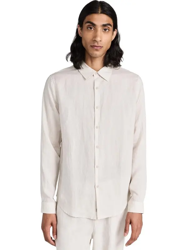 Onia Air Linen Long Sleeve Shirt - Stone
