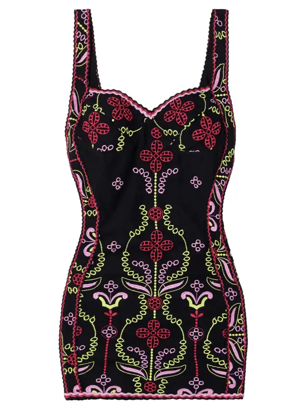 Charo Ruiz Ibiza Carole Ric Rac-trimmed Embroidered Cotton-blend Mini Dress - Black