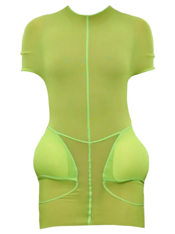 Jean Paul Gaultier X Shayne Oliver Mesh Mini Dress - Lime