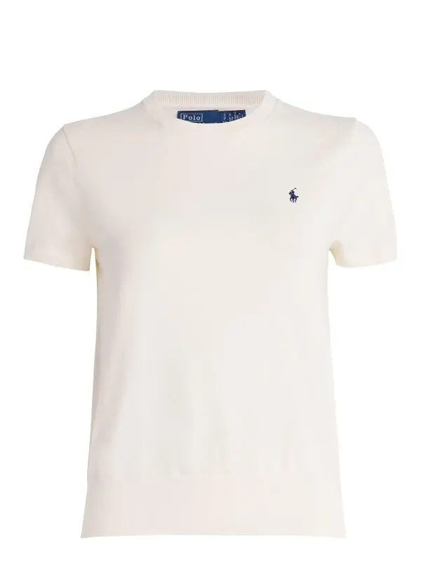 Polo Ralph Lauren Cotton-blend Short-sleeve Sweater - Ivory