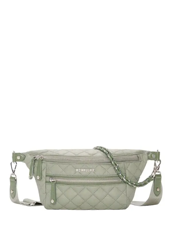 Mz Wallace Small Crosby Quilted Nylon Convertible Bag - Agave Green