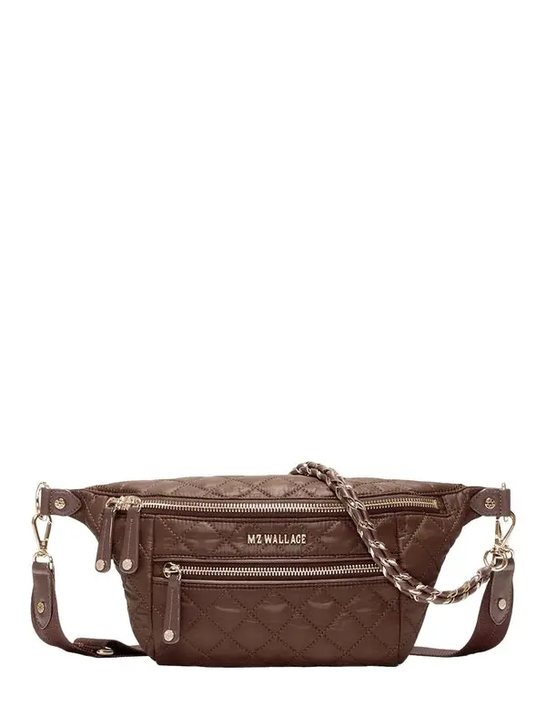 Mz Wallace Small Crosby Quilted Nylon Convertible Bag - Walnut