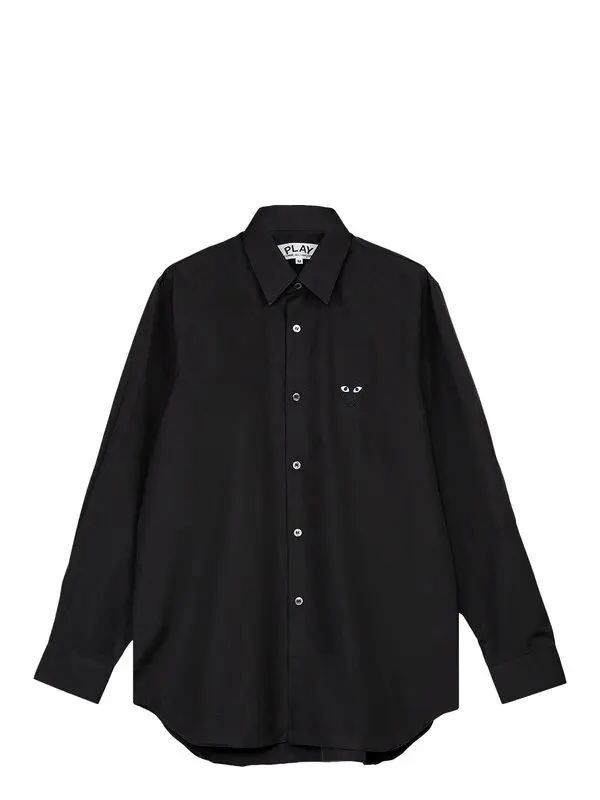 Play Comme Des Garcon Small Heart Long-sleeve Shirt - Black