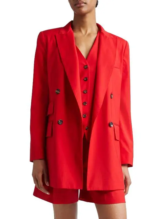 Max Mara Nebbie Double-breasted Virgin Wool Blazer - Red