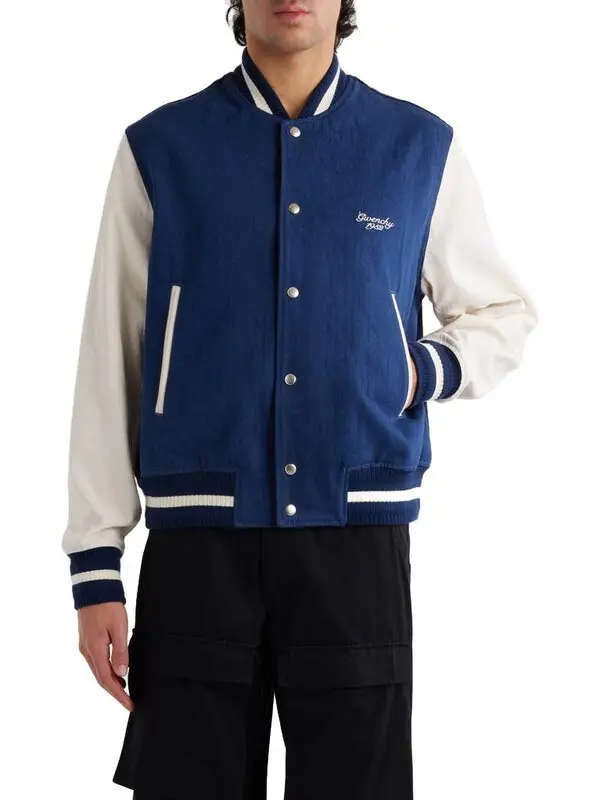 Givenchy Cotton Varsity Jacket - Blue/white