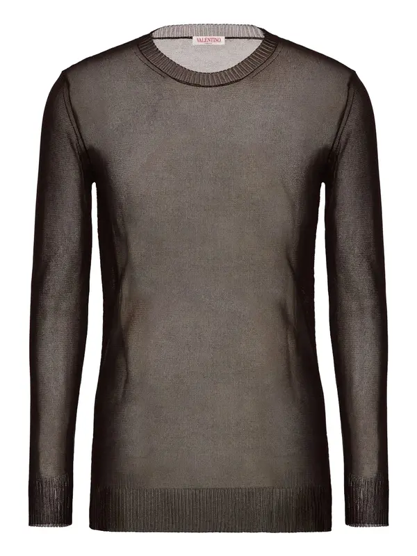 Valentino Garavani Semi-transparent Sweater - Brown