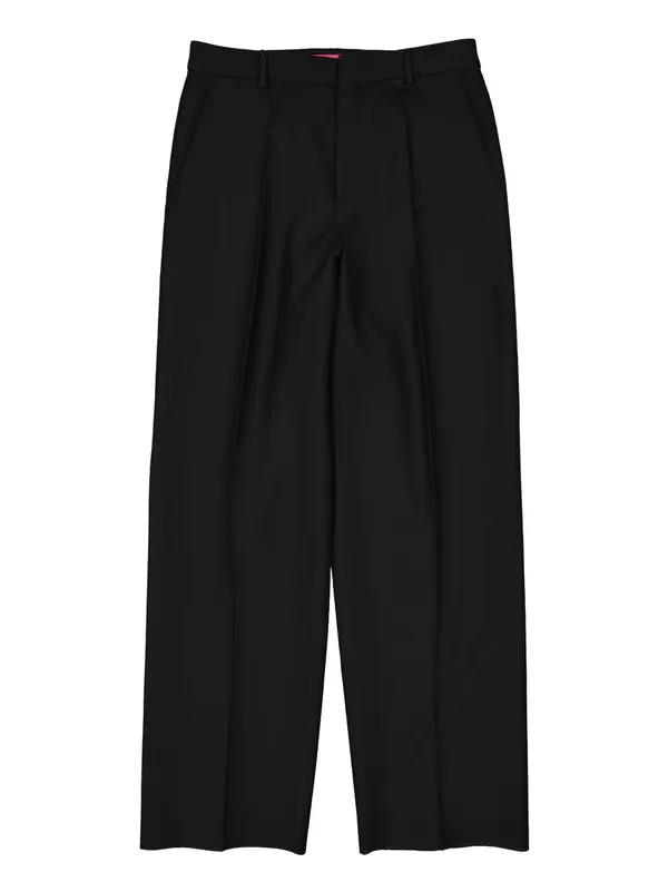 Valentino Garavani Wool And Silk Trousers - Black