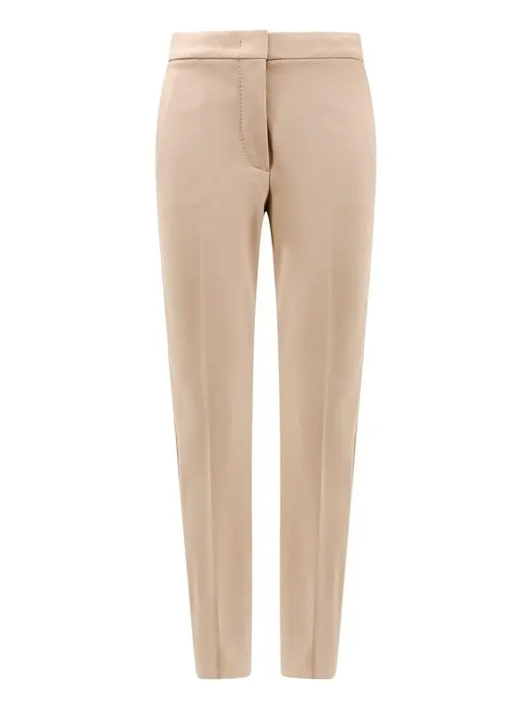 Max Mara Viscose Blend Straight Leg Trouser - Beige