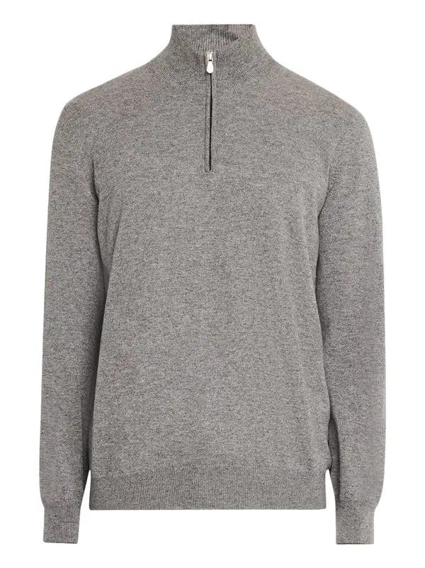 Brunello Cucinelli Fine-gauge Cashmere Quarter-zip Pullover - Dark Grey