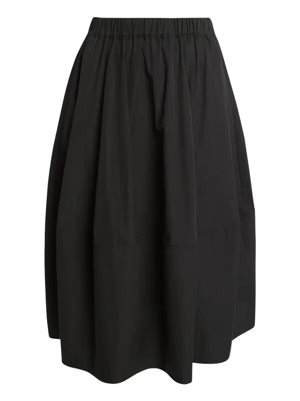 Co Cotton Midi Bubble Skirt - Black