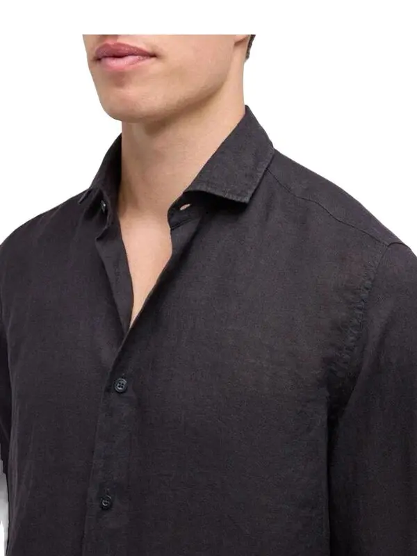 Frescobol Carioca Apos;s Antonio Linen Casual Button-down Shirt - Black