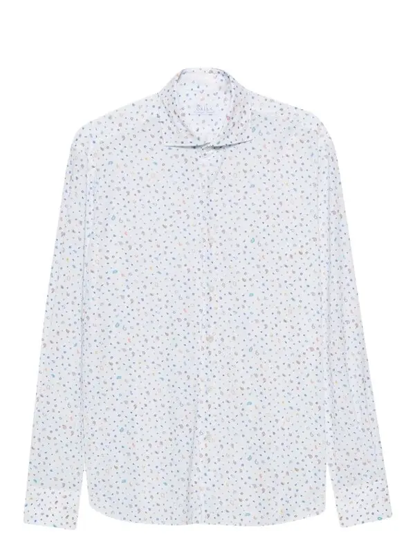 ORIAN Paisley-print Long-sleeve Shirt - White