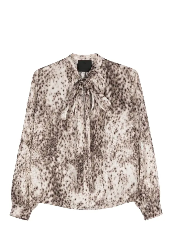 Givenchy Leopard-print Silk Blouse - Brown