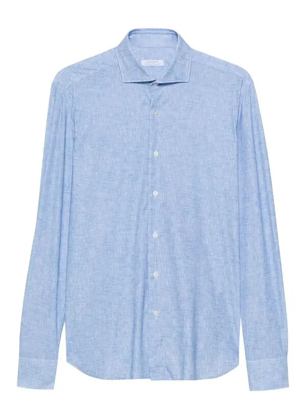 ORIAN Mélange-effect Shirt - Blue