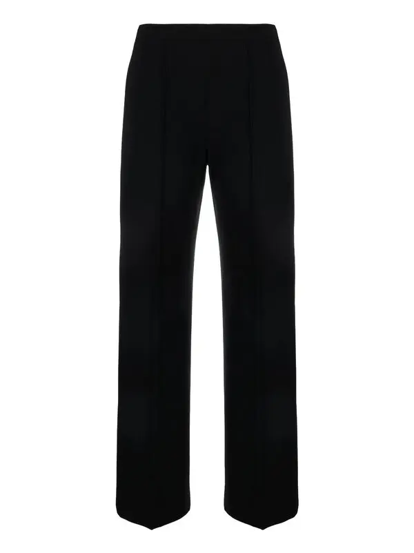 Max Mara Cropped Pintuck-detail Trousers - Black