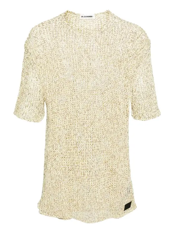 JIL SANDER Open-knit T-shirt - Yellow