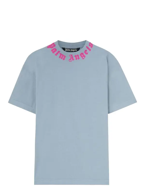 Palm Angels Logo-print Cotton T-shirt - Grey