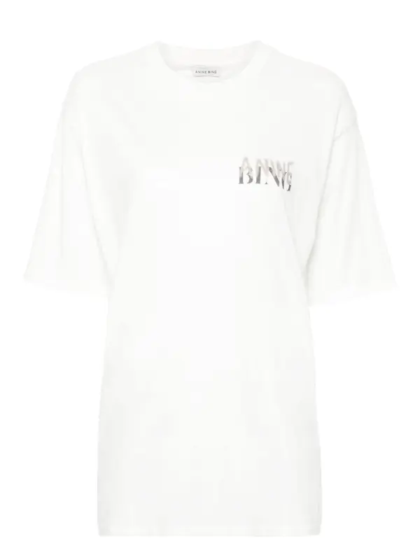 ANINE BING Logo Cotton T-shirt - White