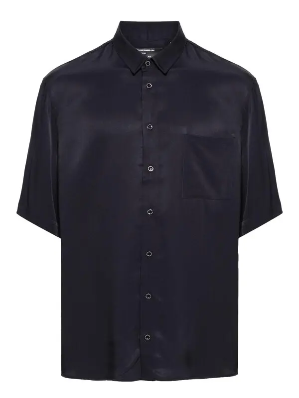 Patrizia Pepe Short-sleeve Textured Shirt - Blue