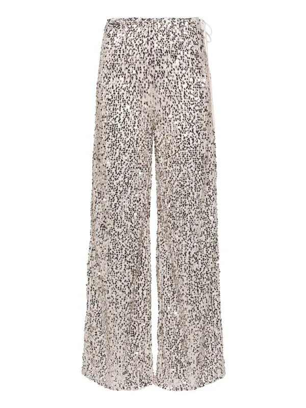 ROTATE BY BIRGER CHRISTENSEN Net Sequin Trousers - Neutrals