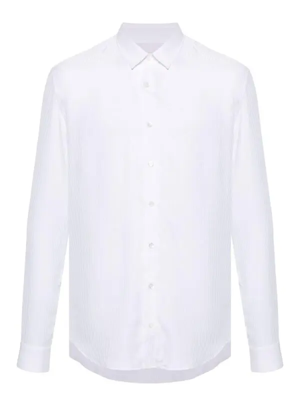 Patrizia Pepe Long-sleeve Striped-jacquard Shirt - White