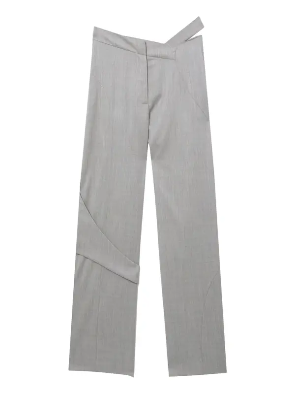 HELIOT EMIL Wool Asymmetric Trousers - Grey